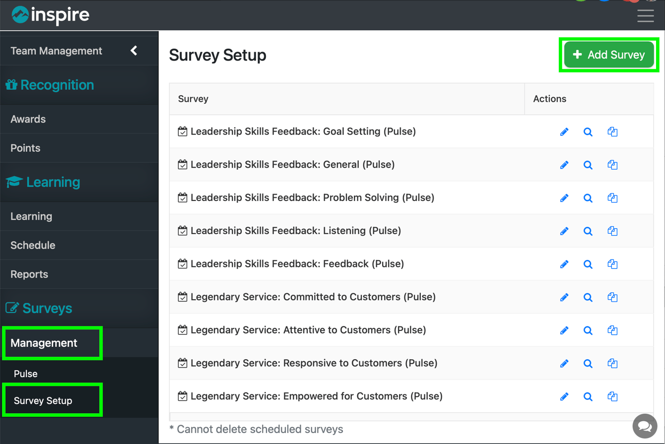 Survey Management (Administrators)