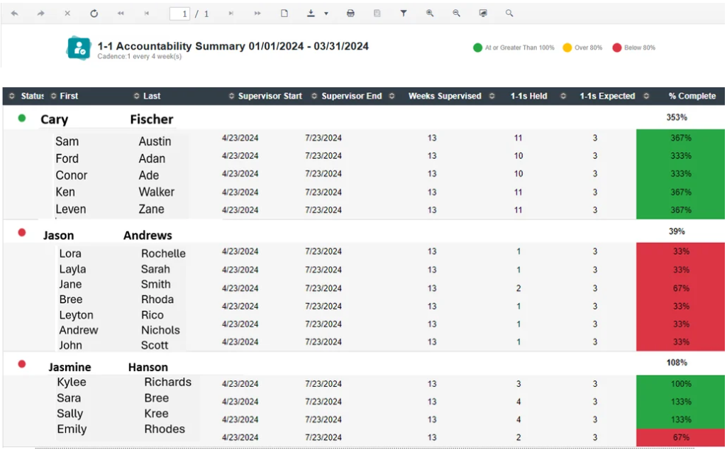 Using the Accountability Summary Report