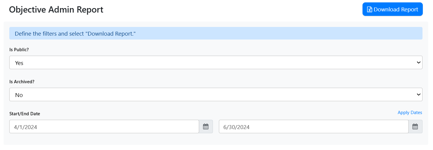 Using the Admin Export Report